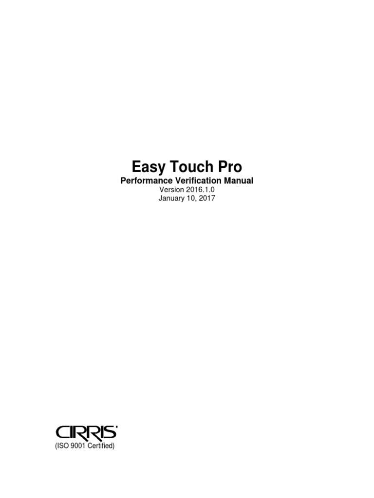 Calibración Cirris Easy Touch Pro | PDF