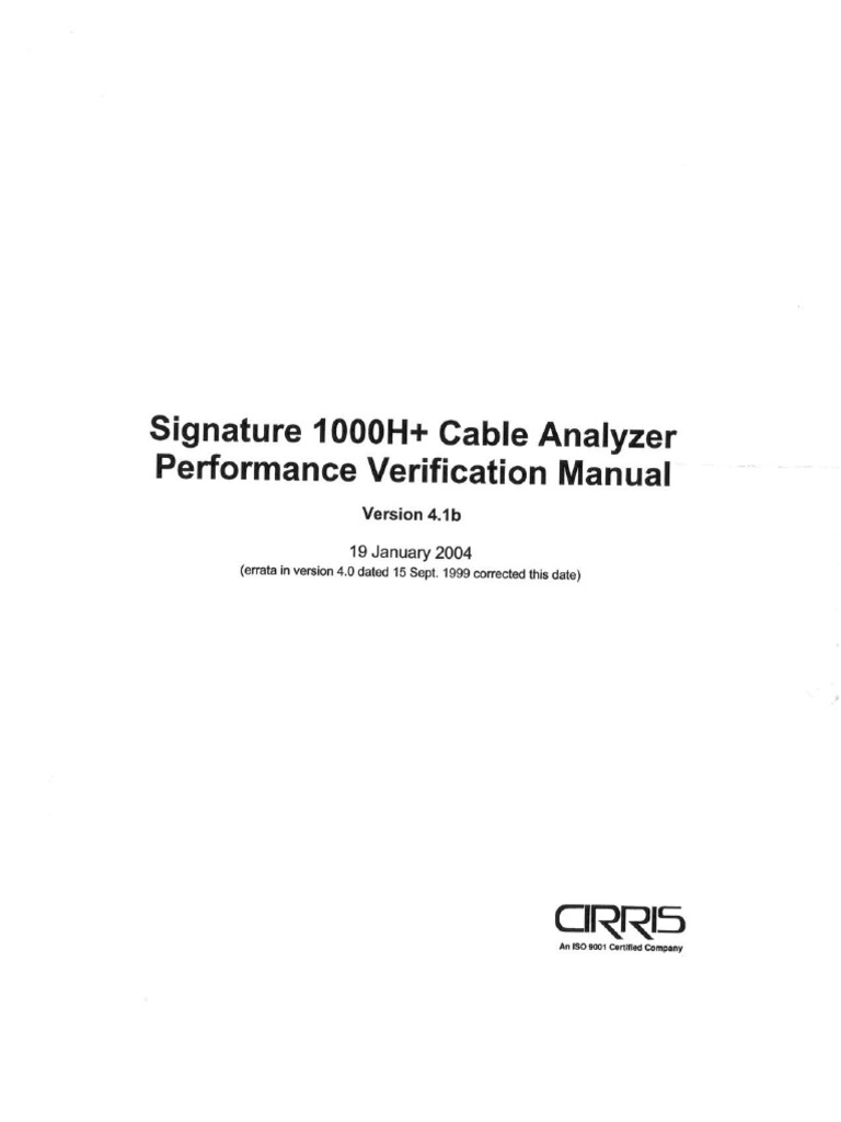 Calibración Cirris Signature 1000 | PDF