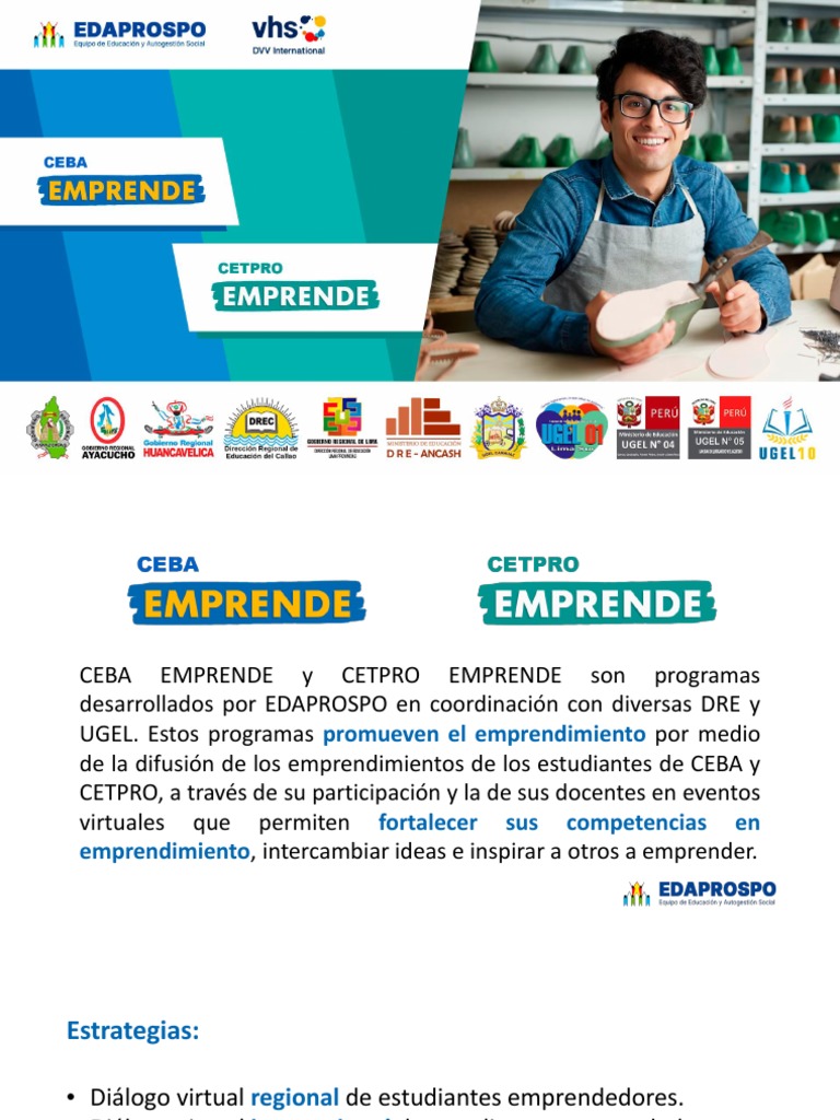 CEBA y CETPRO EMPRENDE 2023 - EDAPROSPO | PDF