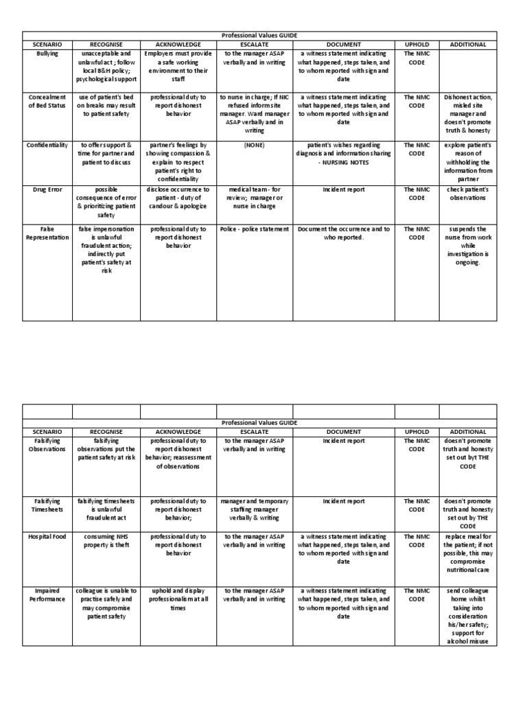 NMC OSCE Professional Values Summary (Version 1) | PDF | Confidentiality | Empathy
