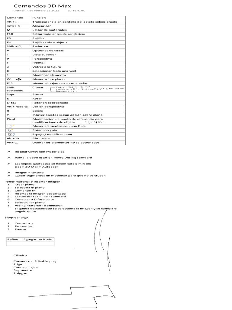 Comandos 3D Max | PDF
