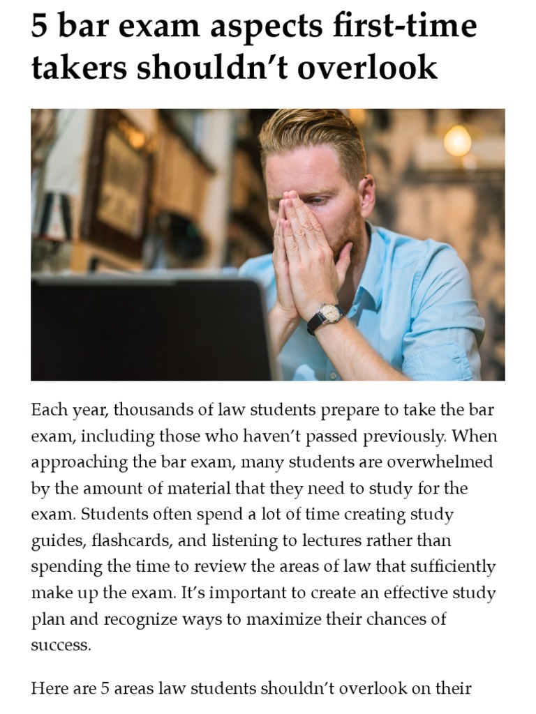 5 Bar Exam Aspects First-Time Takers Shouldn't Overlook - ABA For Law ...