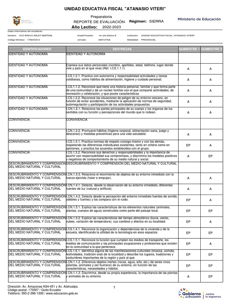 Boleta Arleth Ayo 1ero. A | PDF