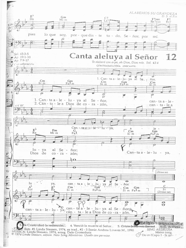 Canta Aleluya Al Señor | PDF