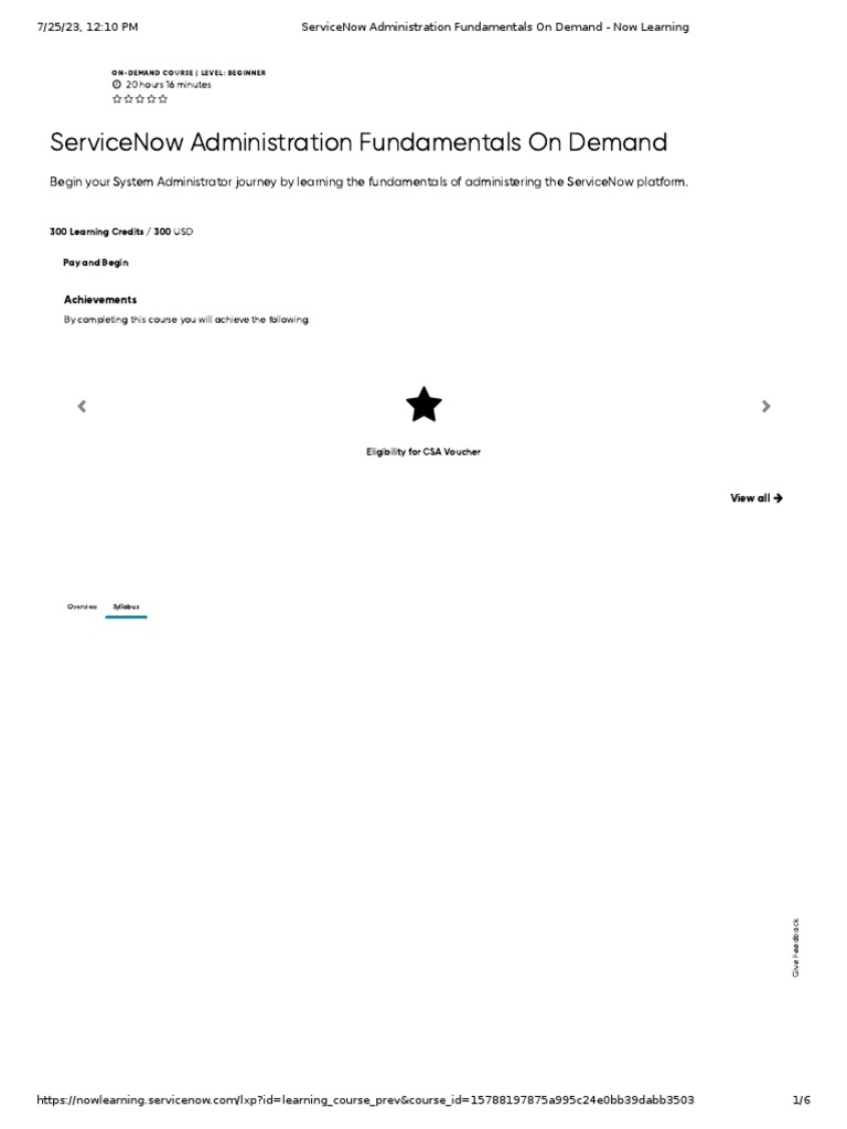 ServiceNow Administration Fundamentals On Demand - Now Learning | PDF ...