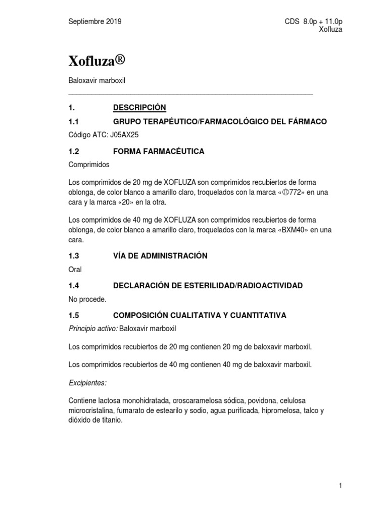 Xofluza | PDF | Influenza | Medicamentos con receta