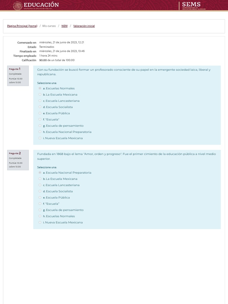 Revisión Del Intento | PDF | México | Aprendizaje