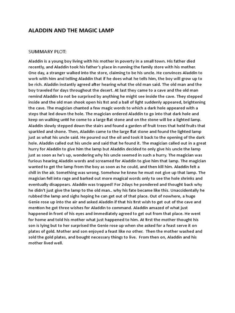 Aladdin and The Magic Lamp | PDF