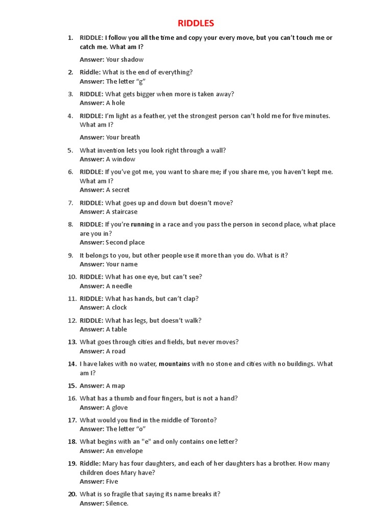 RIDDLES | PDF