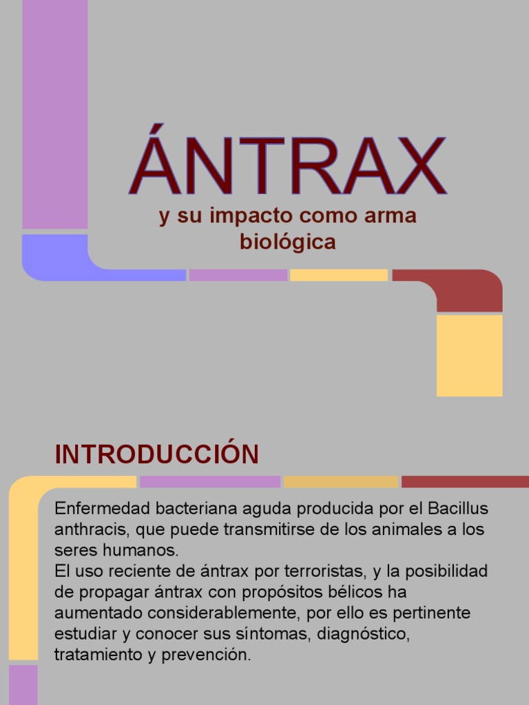 ÁNTRAX Como Arma Biológica | PDF | Ántrax | Epidemiología