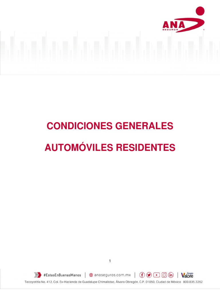 Condiciones Generales Ana Seguros | PDF