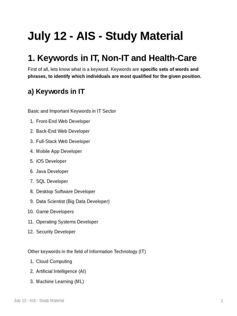July 12 - AIS - Study Material | PDF | Boolean Data Type | String ...
