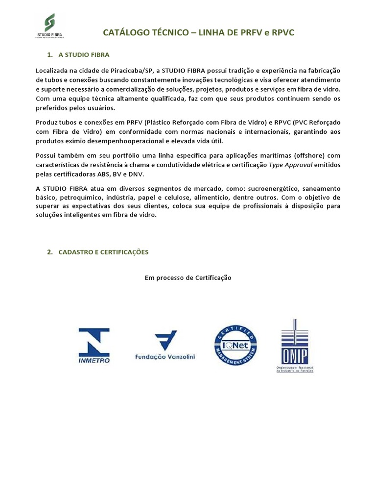 Catálogo Técnico - RPVC e PRFV | PDF | Cloreto de polivinila (PVC ...