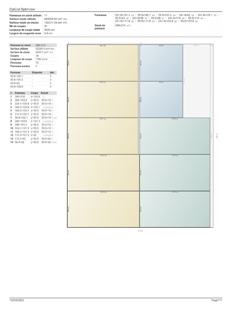 CutList Optimizer - 2022-04-15 | PDF