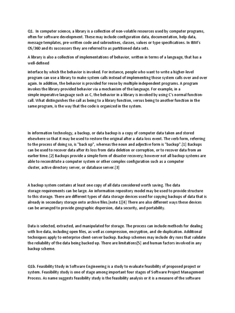 Assignment On Computer | PDF | Feasibility Study | Backup