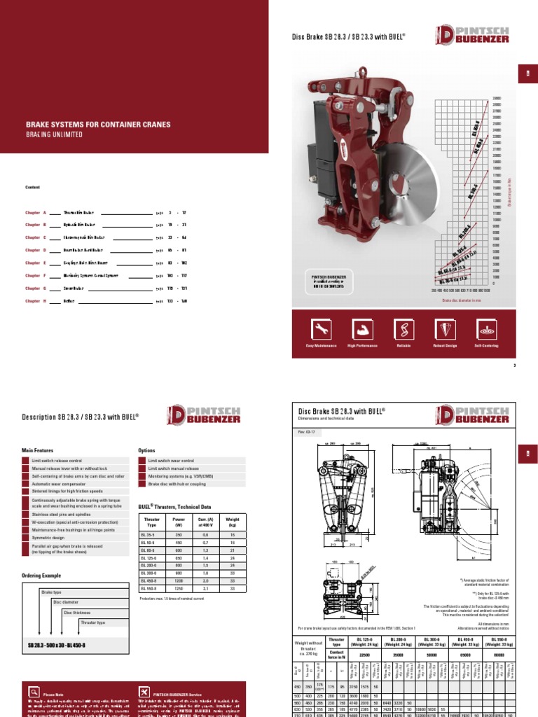 Pintsch Bubenzer SB Brakes Catalog | PDF | Brake | Friction