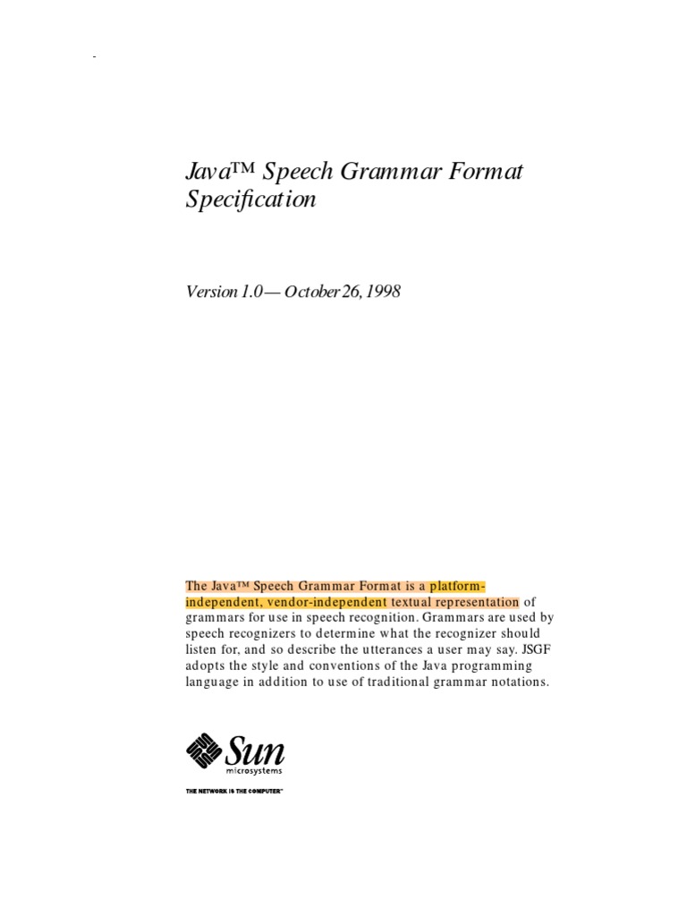 JSGF | PDF | Java (Programming Language) | Bracket