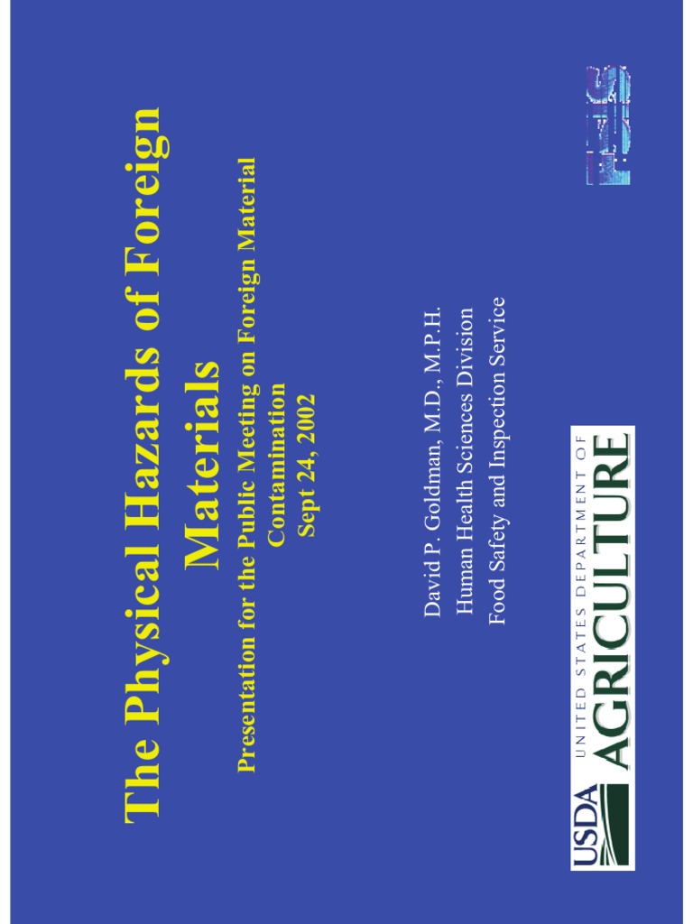 Physical Hazards of Foreign Materials - Sep '02 | PDF