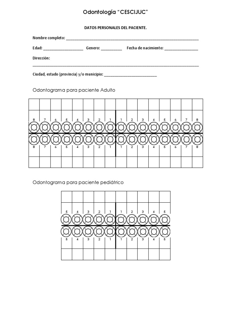 Plantilla Odontograma | PDF