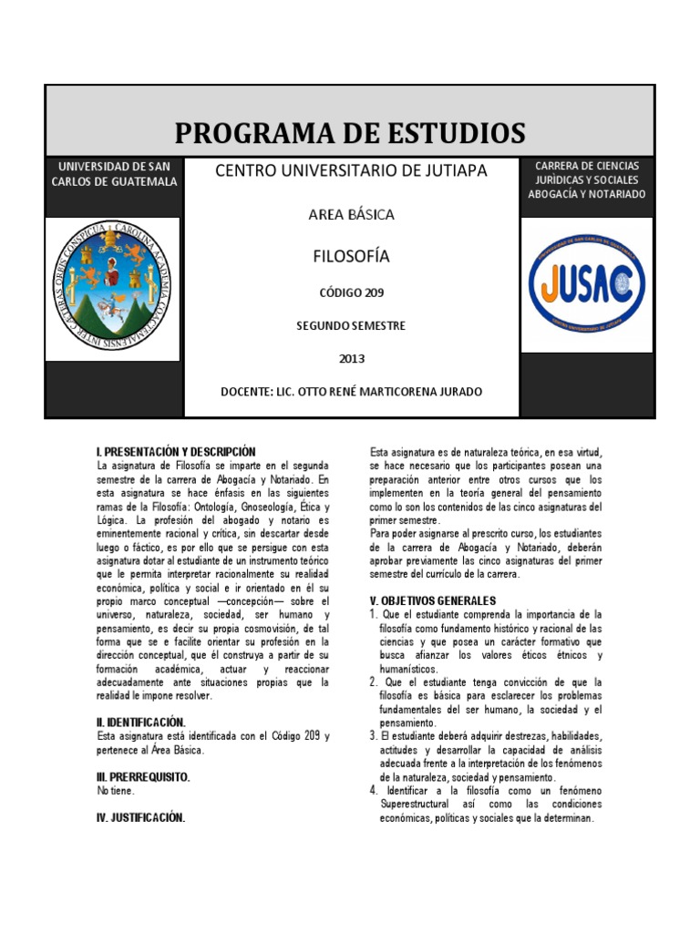 Programa Filosofia Codigo 209 | PDF | Conocimiento | Razón