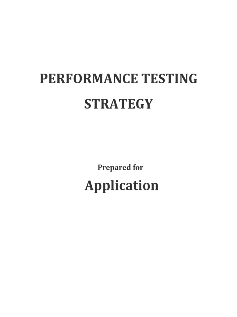 PerformanceTesting Strategy | PDF