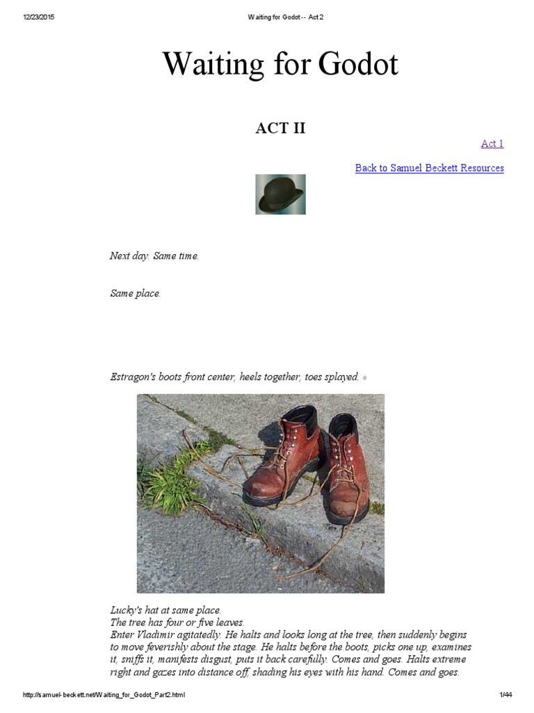 Waiting For Godot - Act 2 | PDF | Samuel Beckett