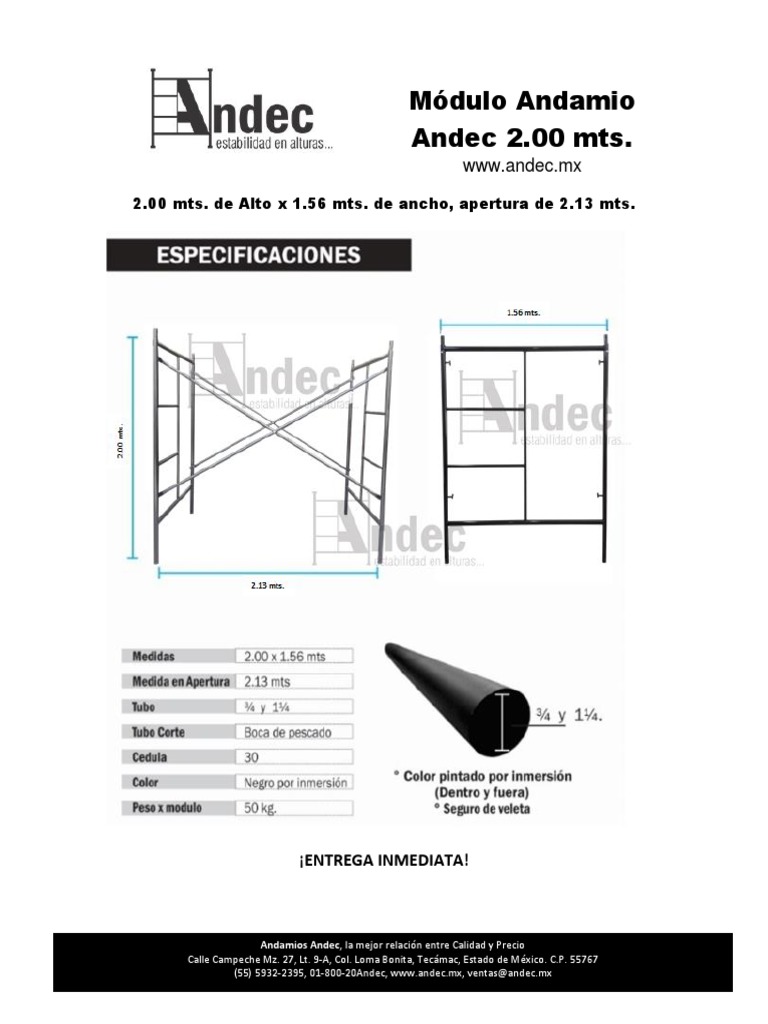 1 Ficha Técnica Andamio Andec | PDF