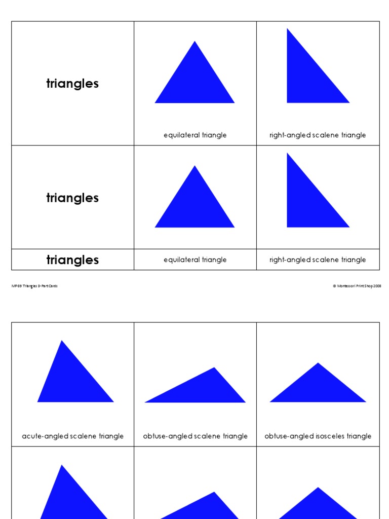 MF-39 Triangles 3-Part Cards | PDF | Teaching Methods & Materials | Art