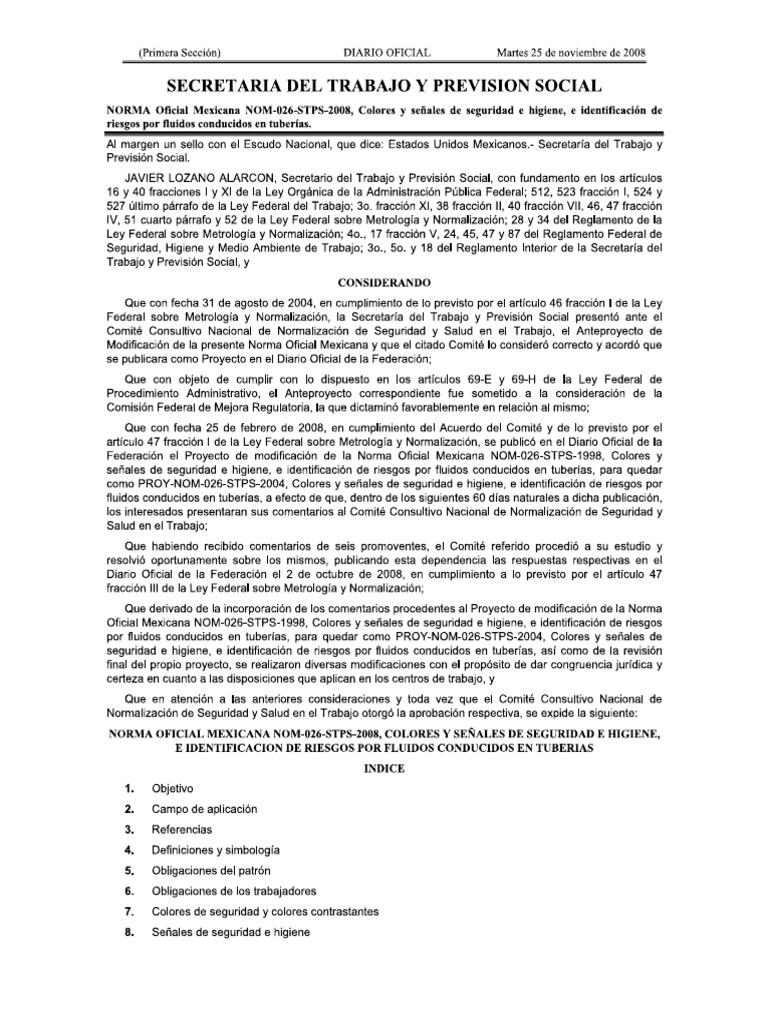 NOM-026-STPS-2008 | PDF