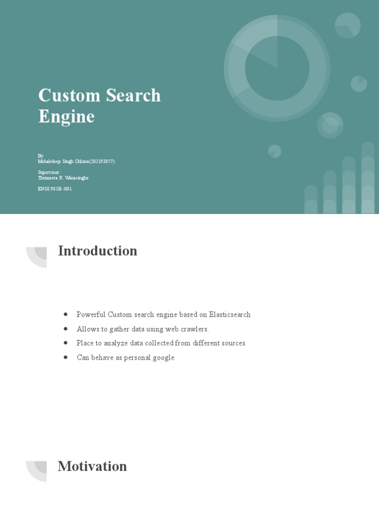 Custom search engine Project Presentation | PDF | Computing | Websites