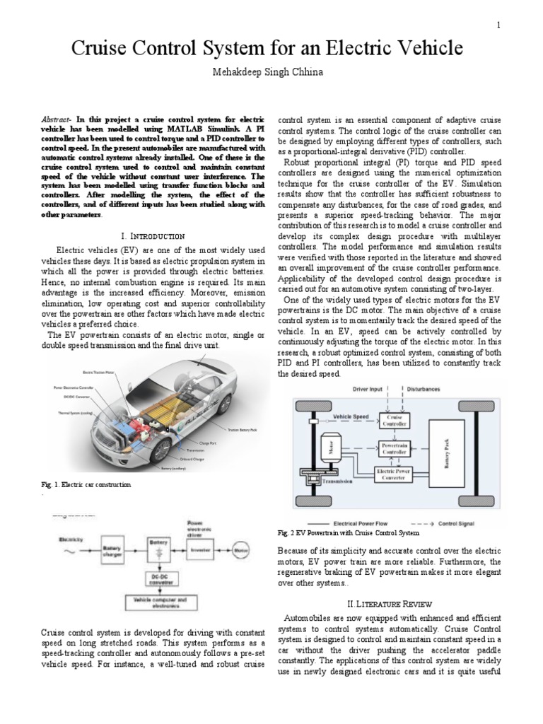 EV Cruise Control System Modeling | PDF | Control Theory | Electric Vehicle