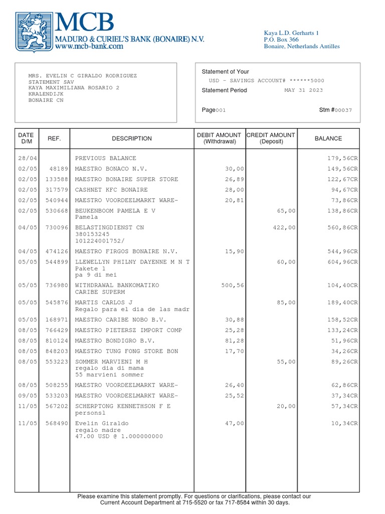 Bank Statement2 | Download Free PDF | Payments | Retail Financial Services