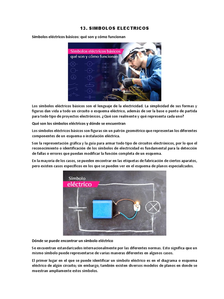 Símbolos Eléctricos Básicos y su Uso | PDF | Tecnología