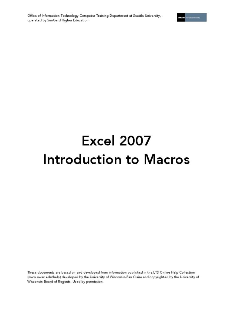 Excel 2007 Introduction To Macros Download Free Pdf Macro Computer Science Computer Keyboard