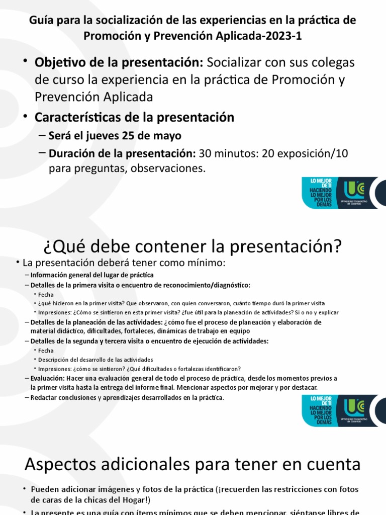 Guía Para Presentación de PyP Aplicada-con Plantilla UCC (3) | PDF