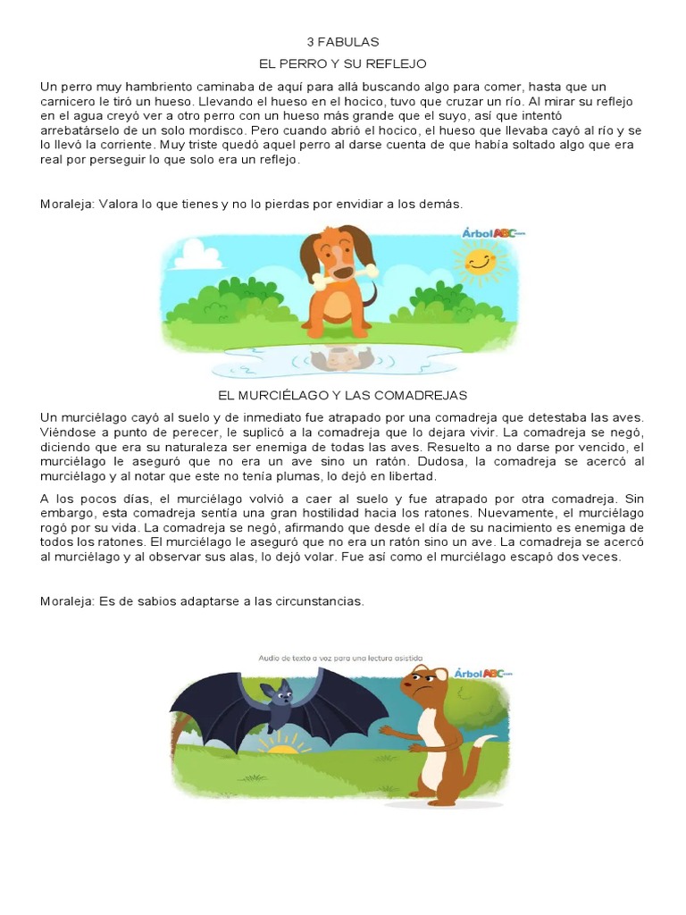 3 Fabulas | PDF | Murciélago | Pollo