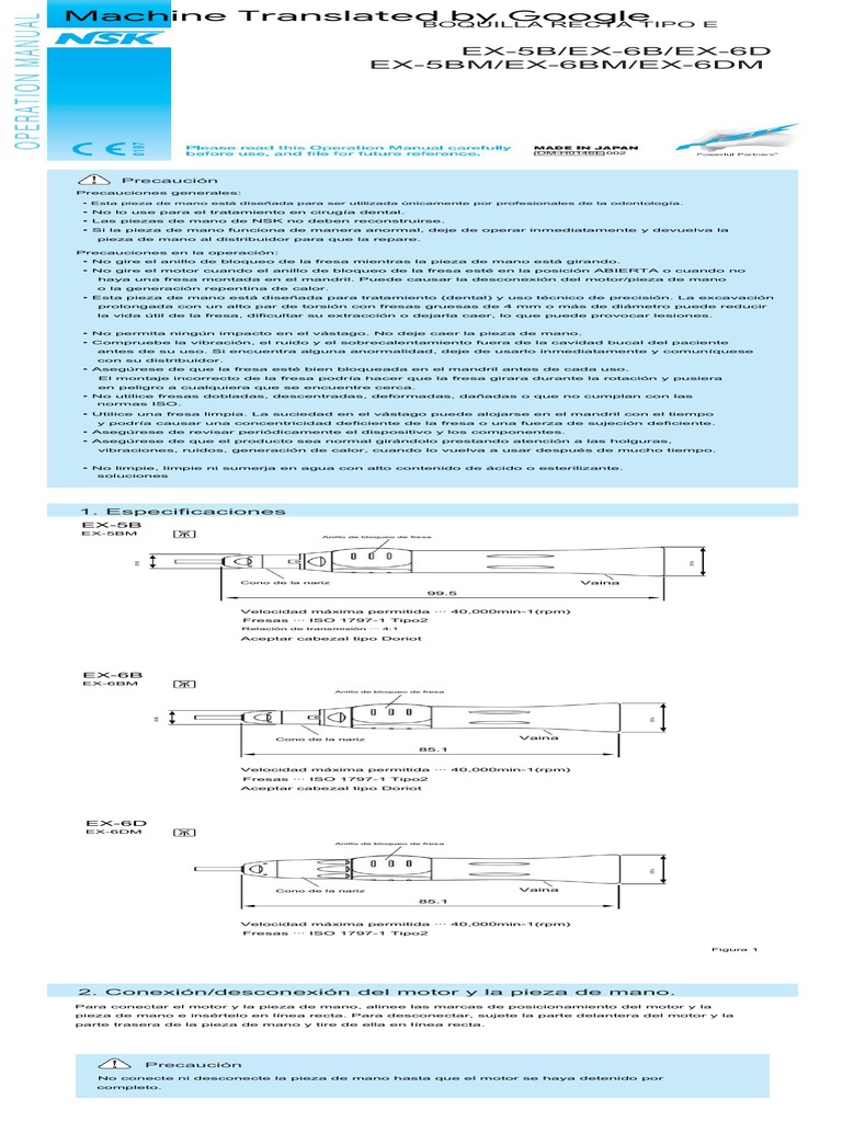 EX 5B/EX 6B/EX 6D EX 5BM/EX 6BM/EX 6DM: Boquilla Recta Tipo E | PDF ...