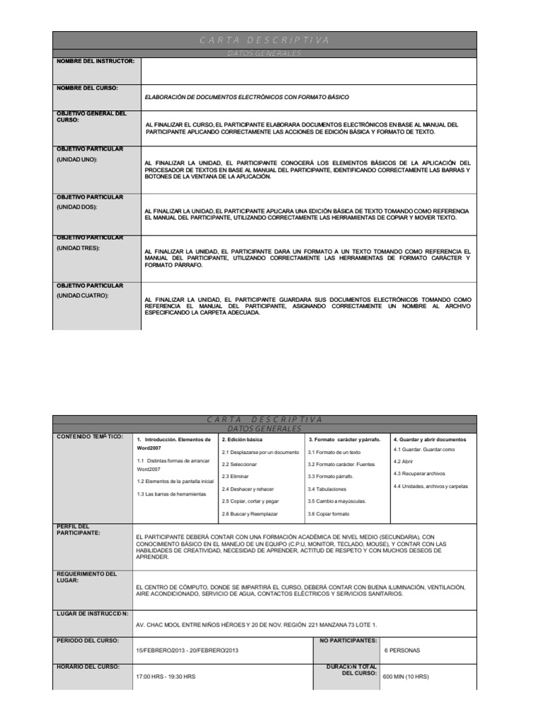 2 Carta Descriptiva Ec0217 Ejemplo - Compress | PDF