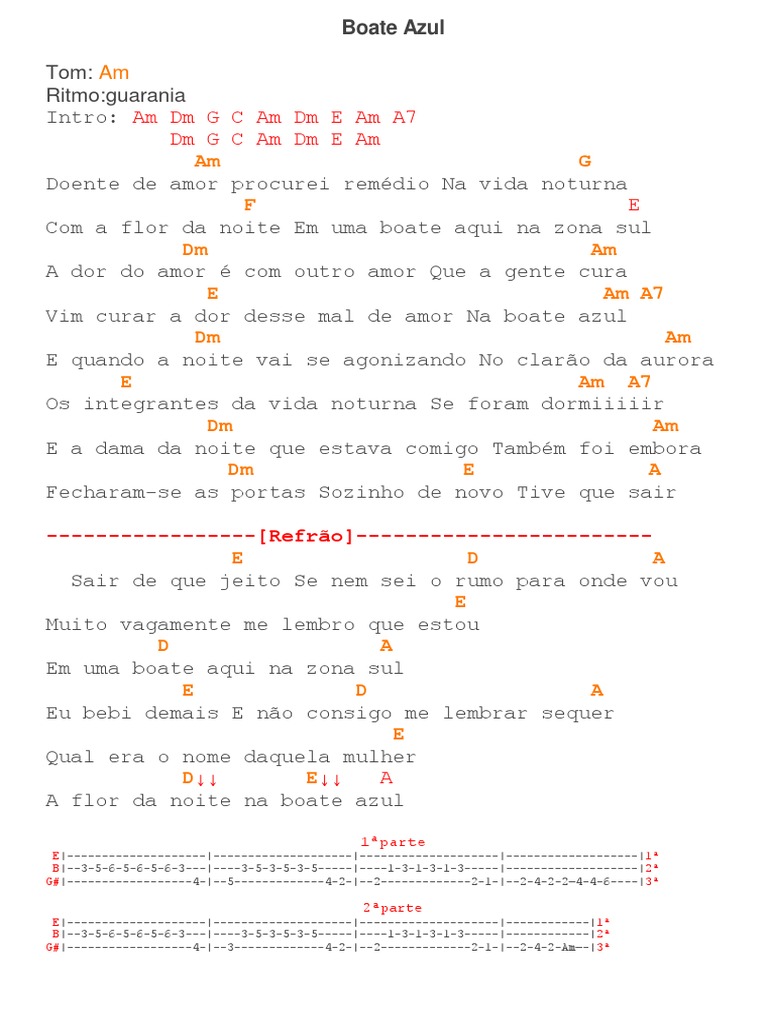 Boate Azul (Am) - Violão | PDF