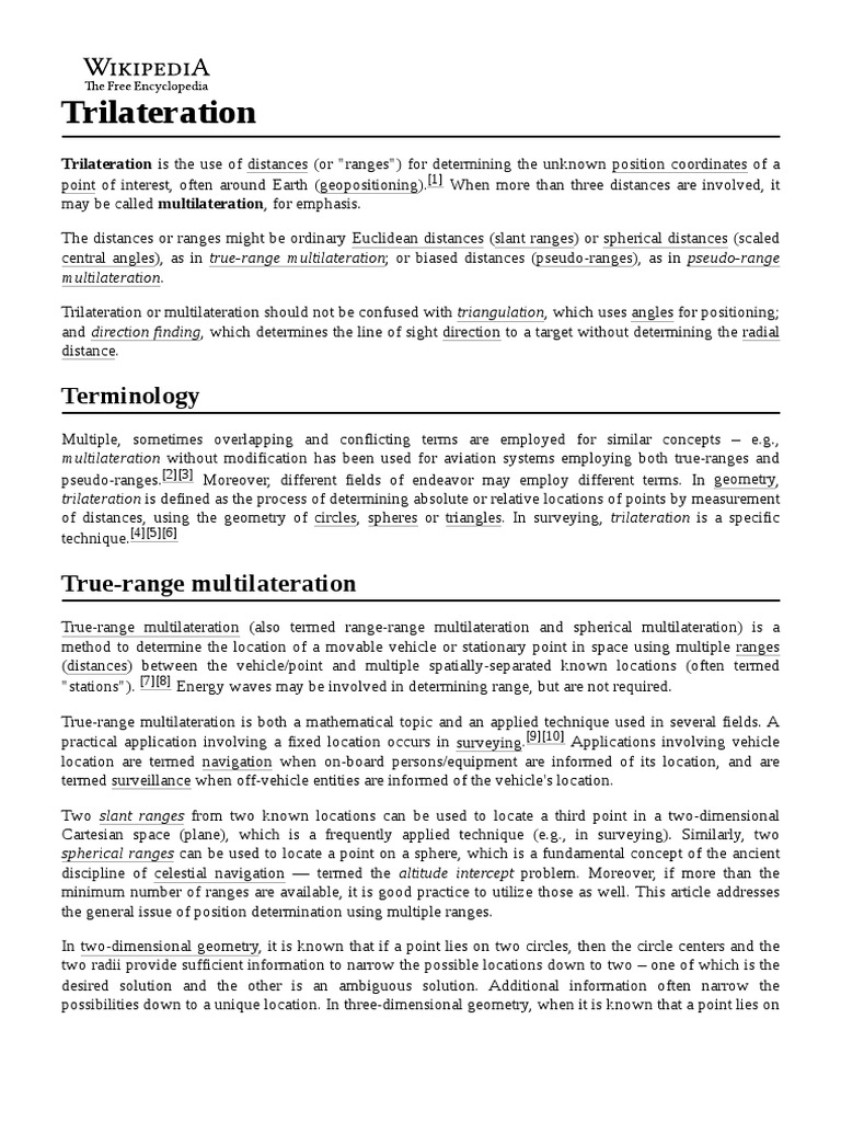 Trilateration | PDF