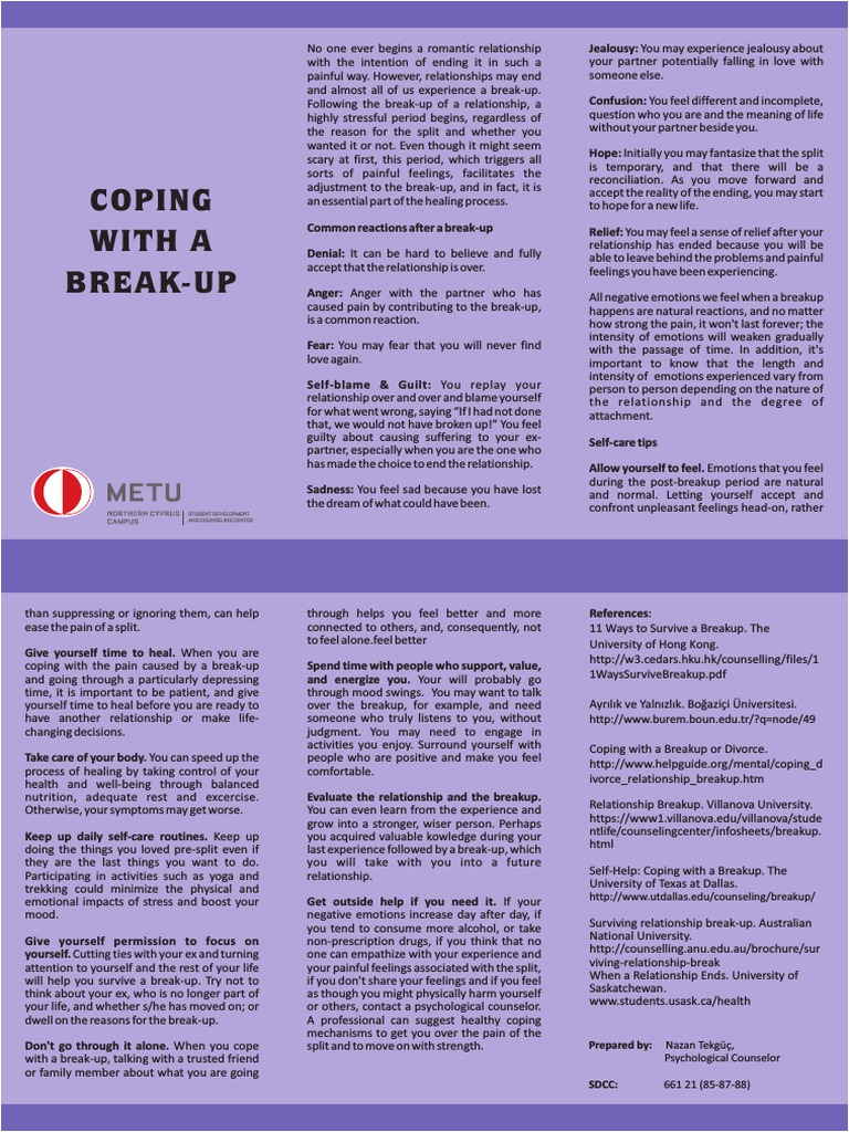 Coping With A Break-Up (Article) Author METU - Middle East Technical ...