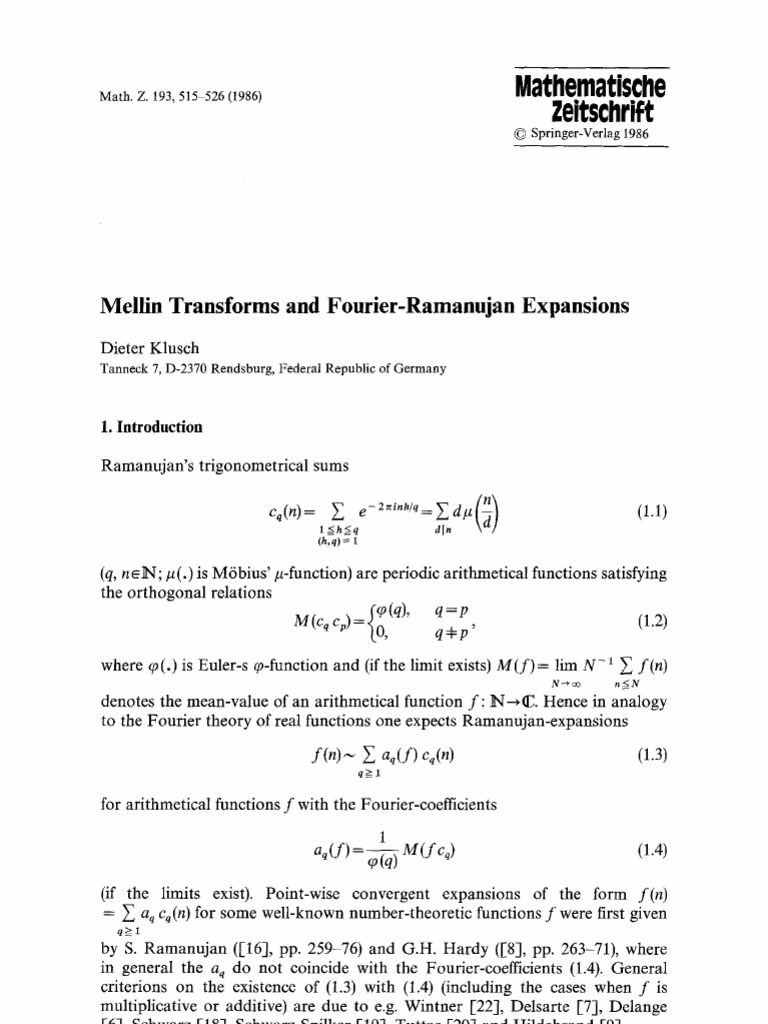 Advanced Fourier-Ramanujan Analysis | PDF | Fourier Series | Lebesgue Integration