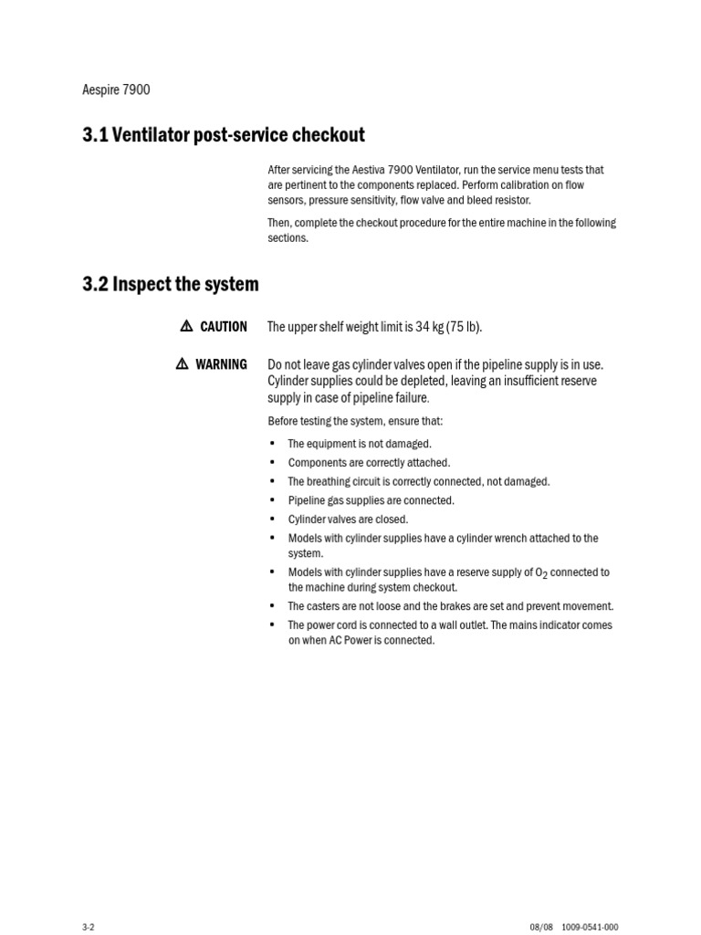 Checkout Procedure | PDF | Valve | Switch