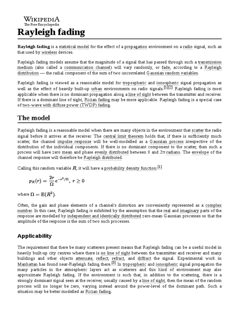 Rayleigh Fading | PDF