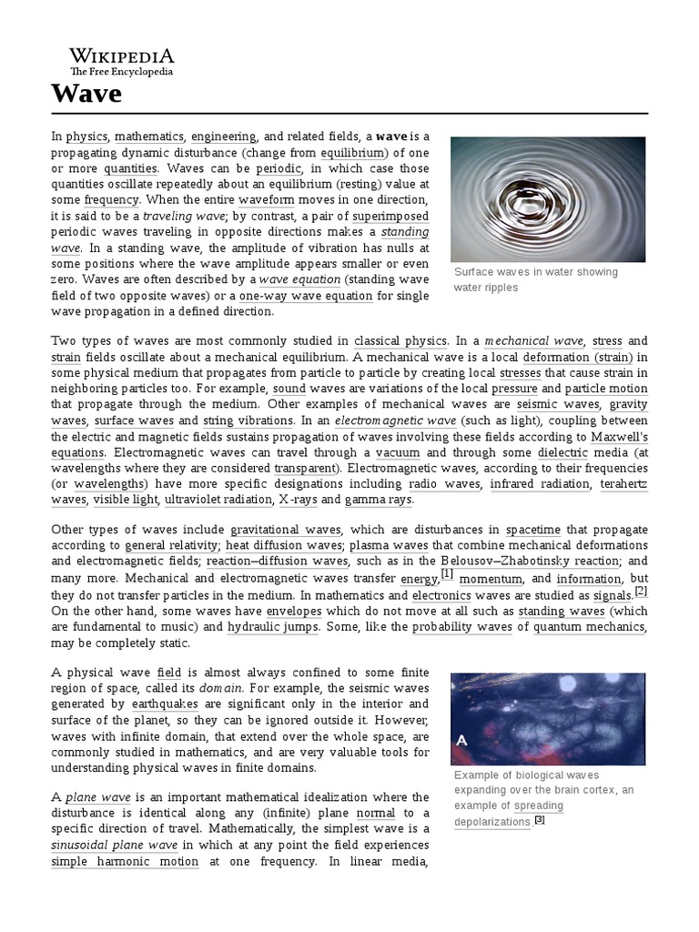 Wave | PDF | Waves | Wavelength