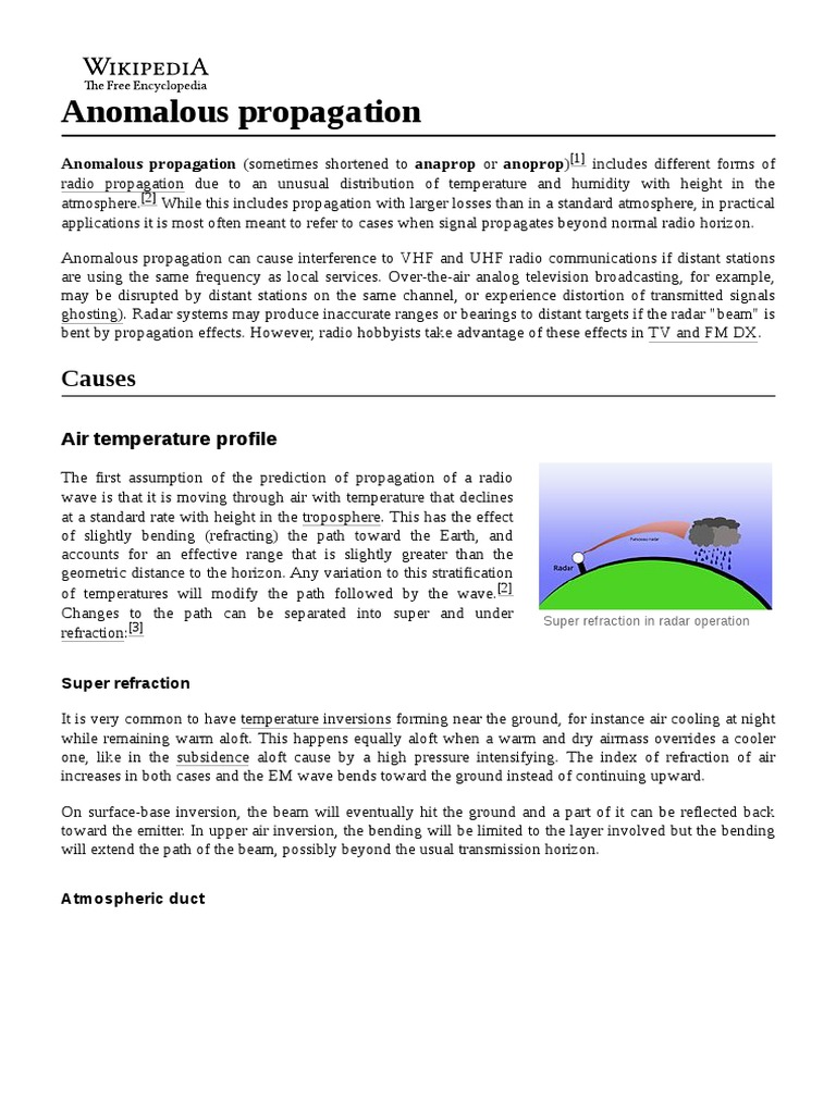 Anomalous Propagation Pdf Wireless Information And Communications