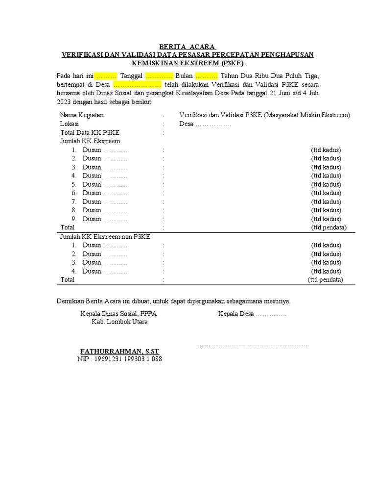 Berita Acara Verval P3ke | PDF