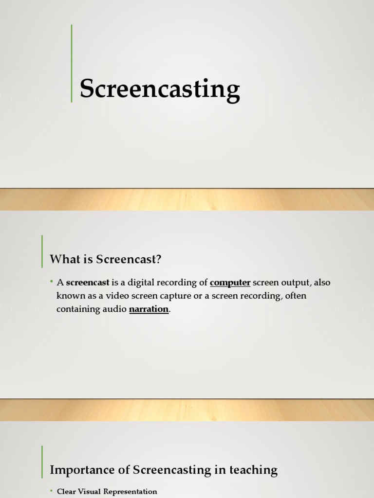 Screen Cast | PDF