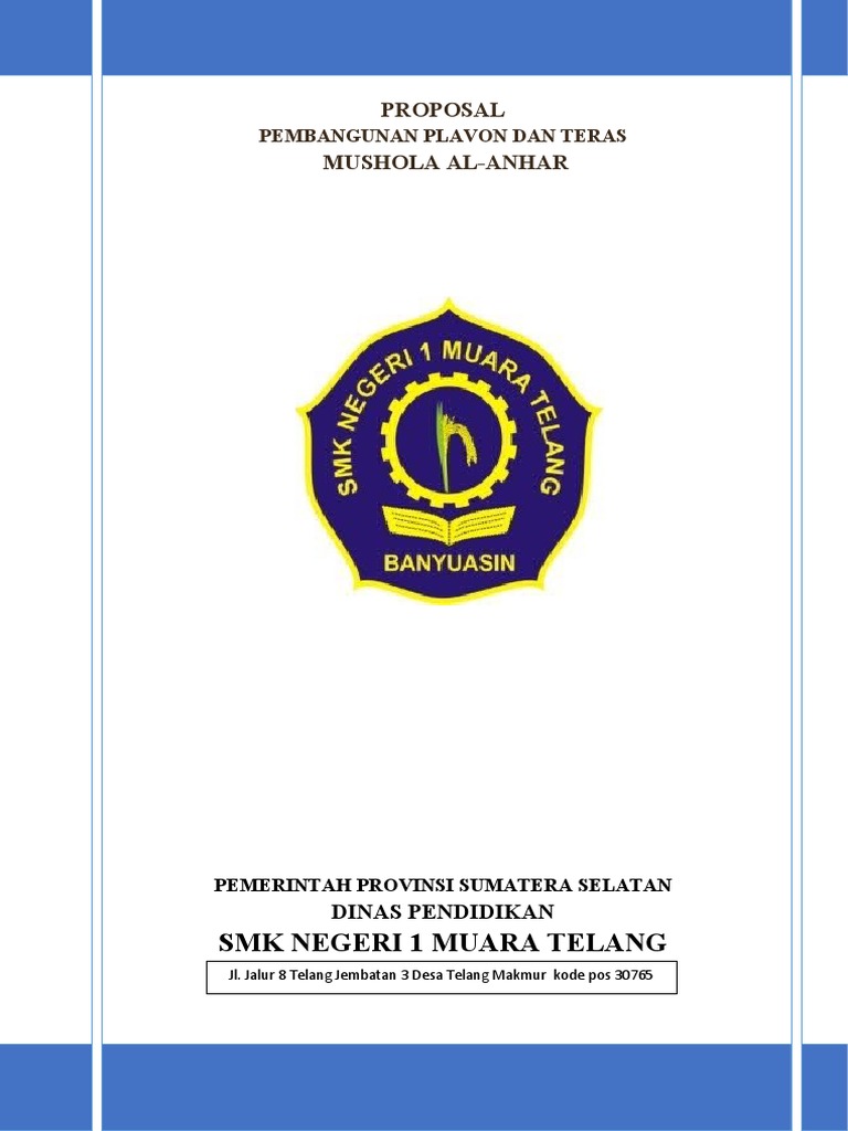 Proposal Pembangunan Teras Dan Plafon SMKN 1 Muara Telang | PDF