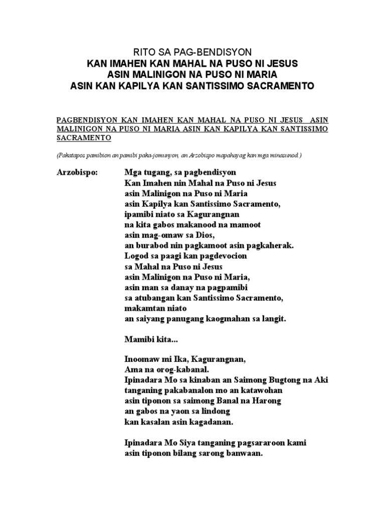 Bendisyon nin Kapilya | PDF